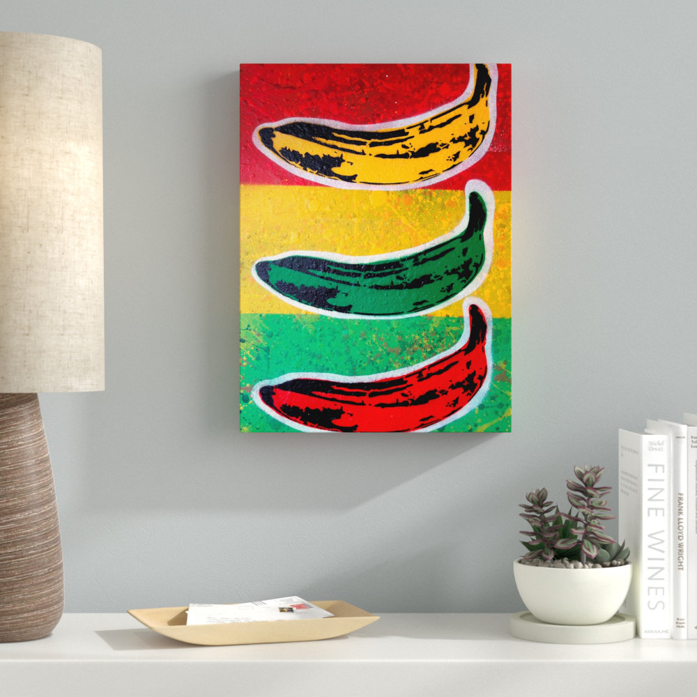 Ebern Designs 'Rasta Banana' Graphic Art Print on Wrapped Canvas | Wayfair
