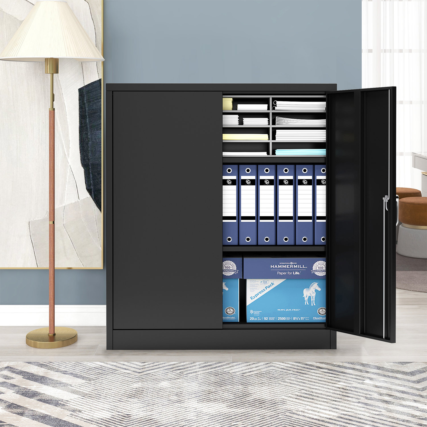 Inbox Zero Lilach Steel 2 - Door Accent Cabinet | Wayfair