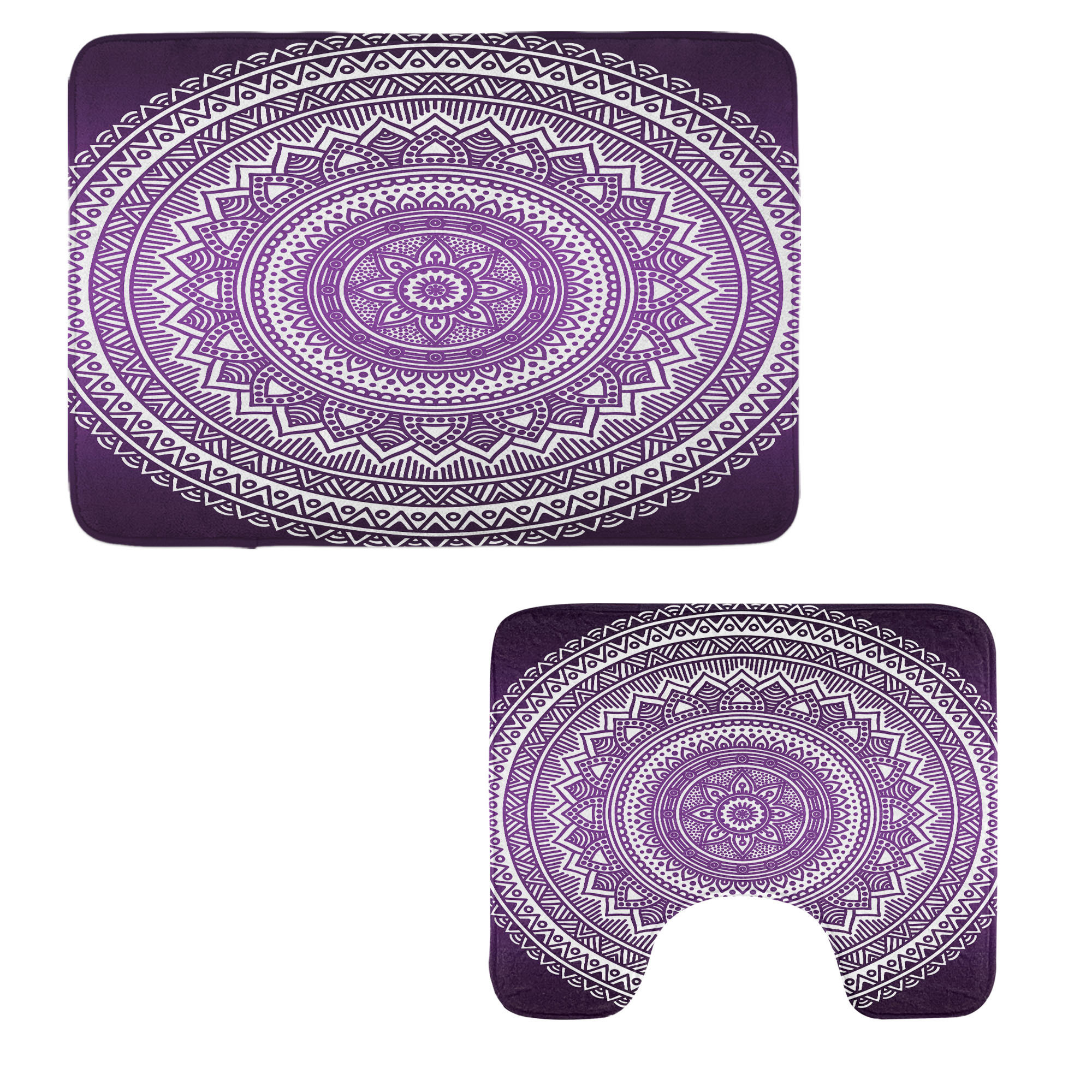 East Urban Home Hippie Bathroom Rug Set 2 Pieces Rectangle & Contour ...