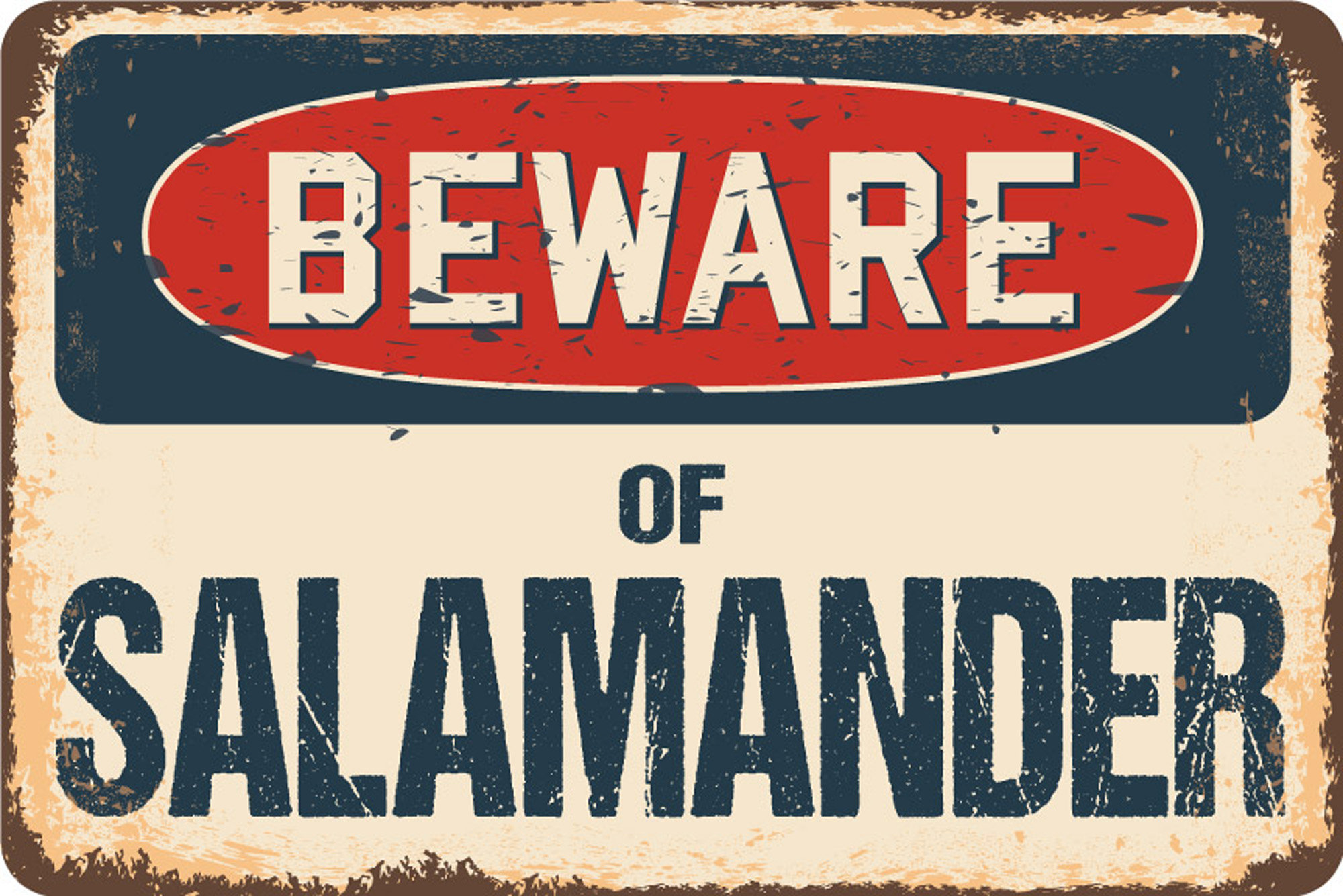 SignMission Beware Of Salamander Rustic Sign | Rustic, Distressed ...