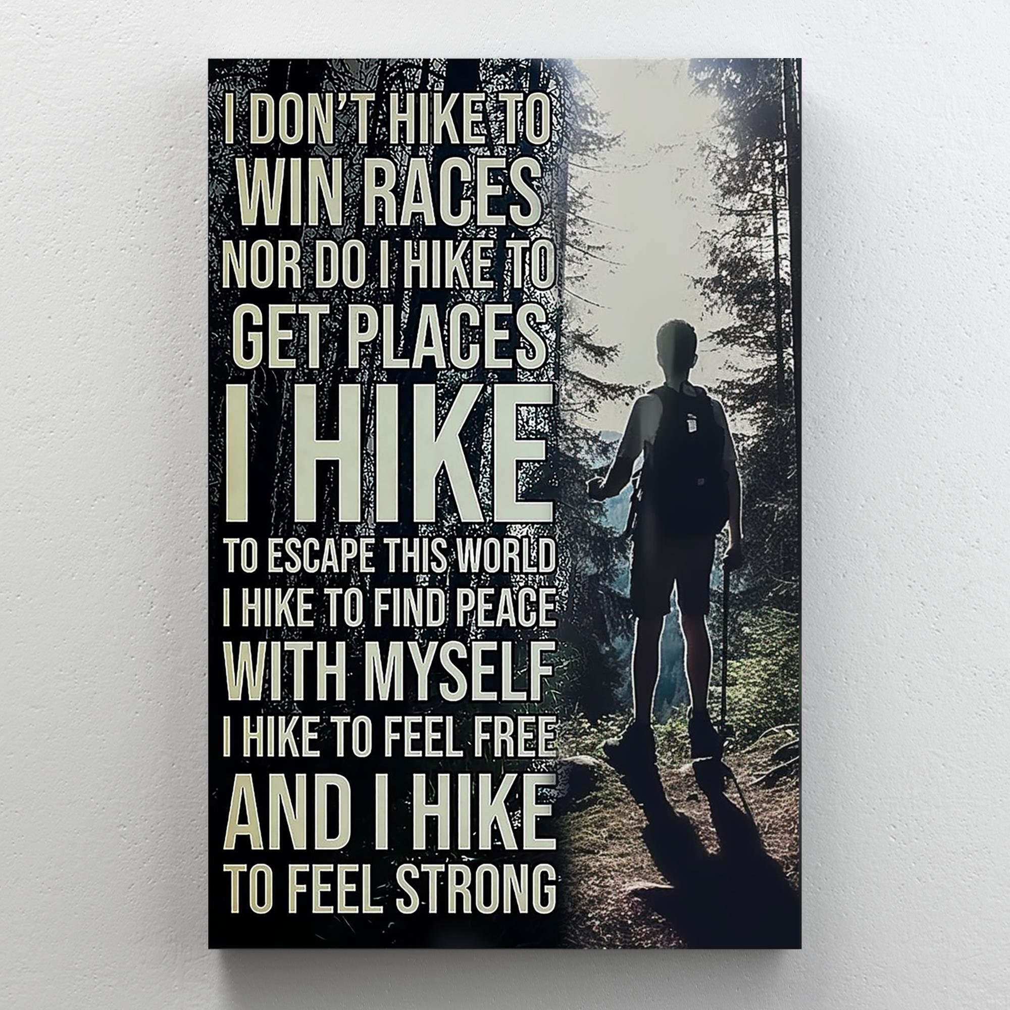 Trinx Labn Man I Hike To Feel Strong On Canvas Graphic Art | Wayfair