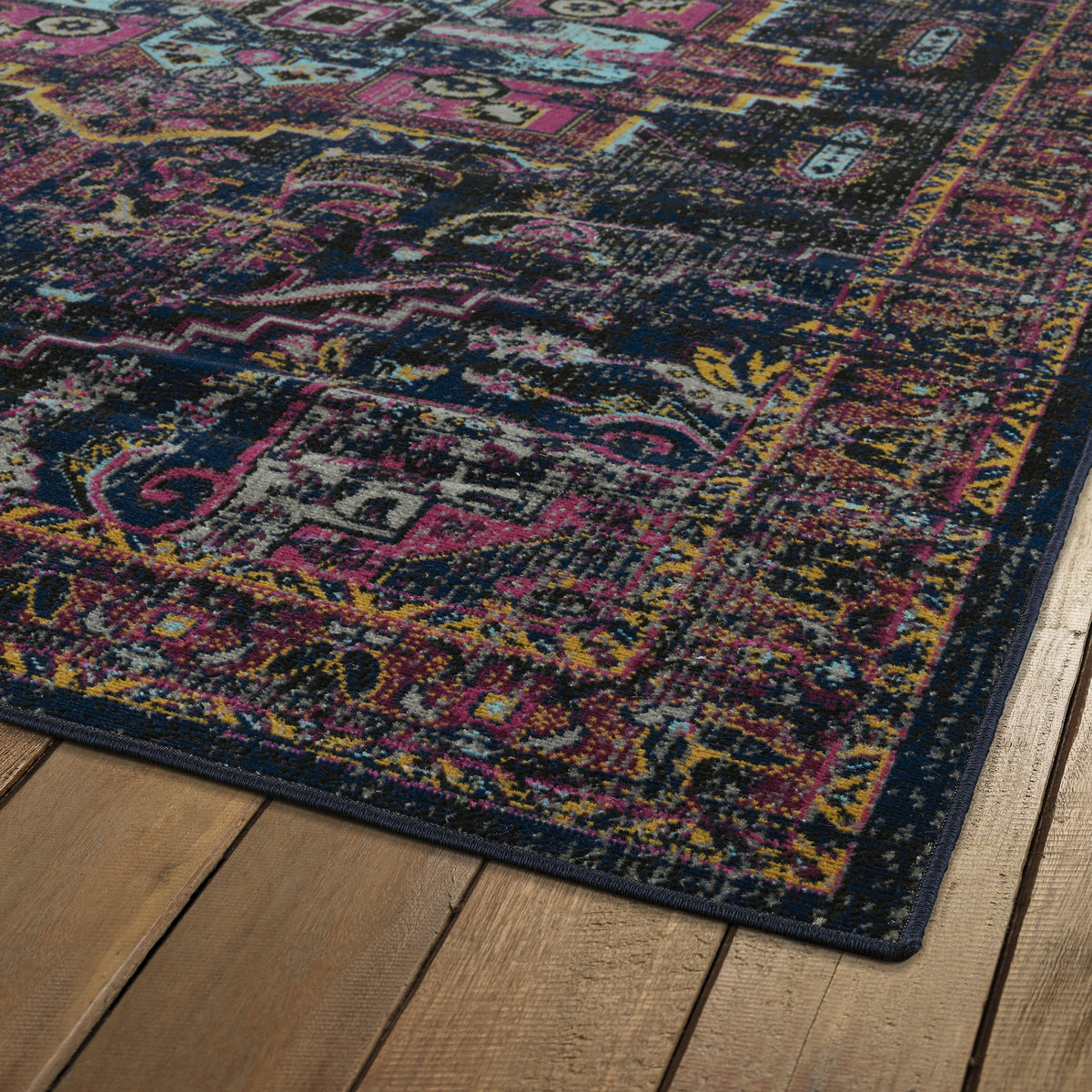 Bungalow Rose Atherton Navy/Pink Indoor/Outdoor Area Rug & Reviews ...