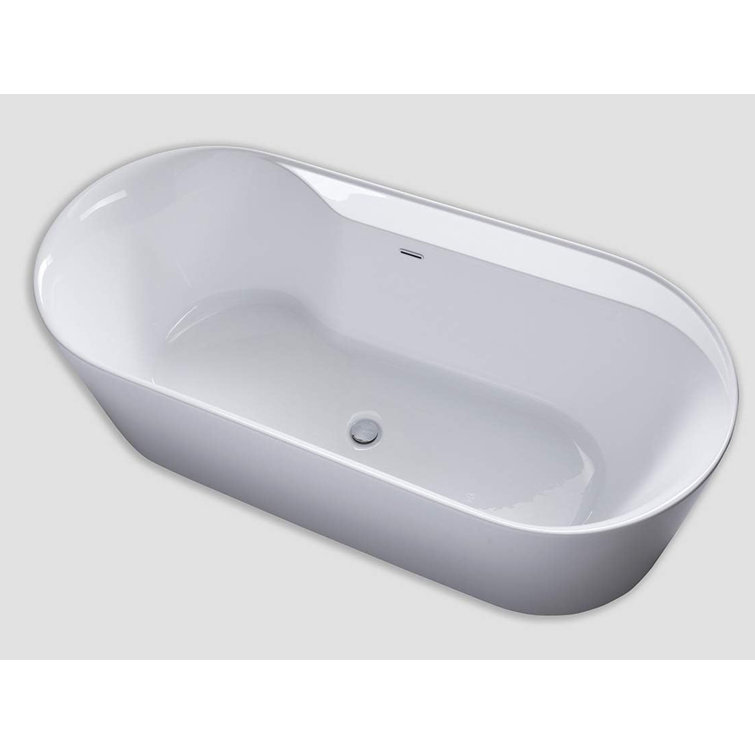Carver Tubs 72'' x 36'' Freestanding Soaking Acrylic Bathtub - Wayfair ...