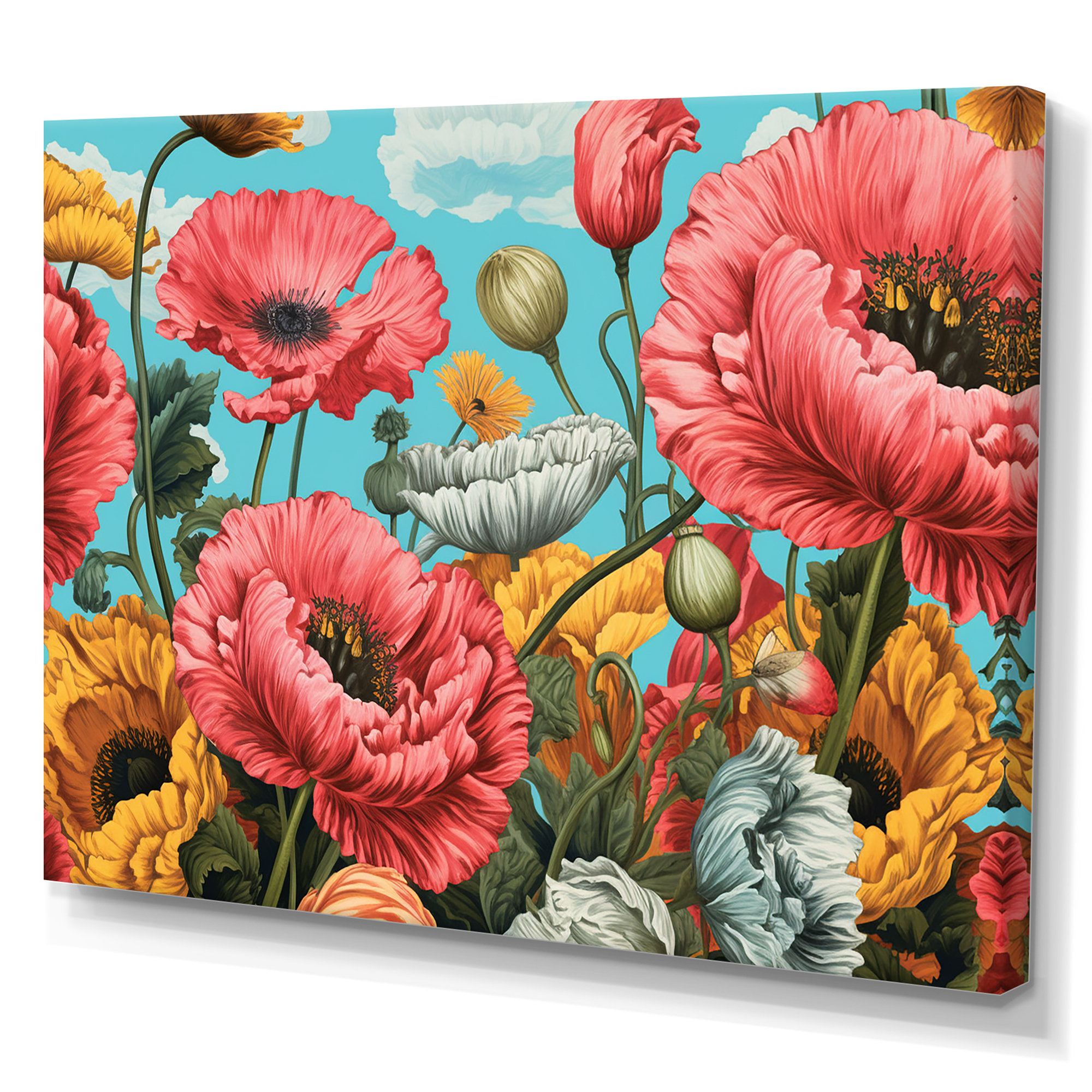 Design Art Sunlight Beautiful Poppy Fields - Poppies Wall Decor ...
