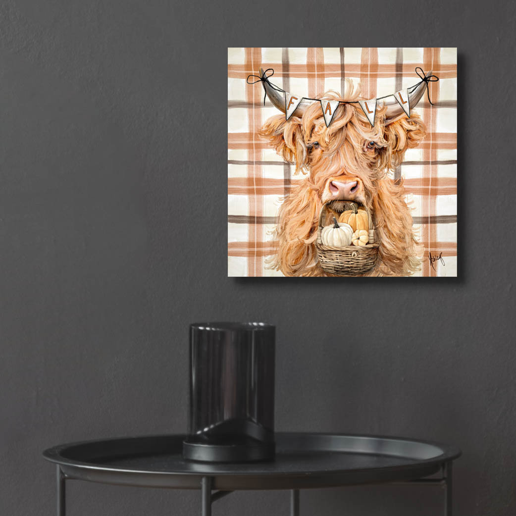 Gracie Oaks 'Fall Highland Cow' by Ashley Bradley Acrylic Glass Wall ...