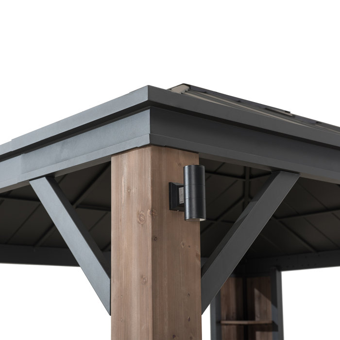 Sunjoy SummerCove Elmgrove 12 ft. x 14 ft. Solar Powered Hardtop Gazebo ...