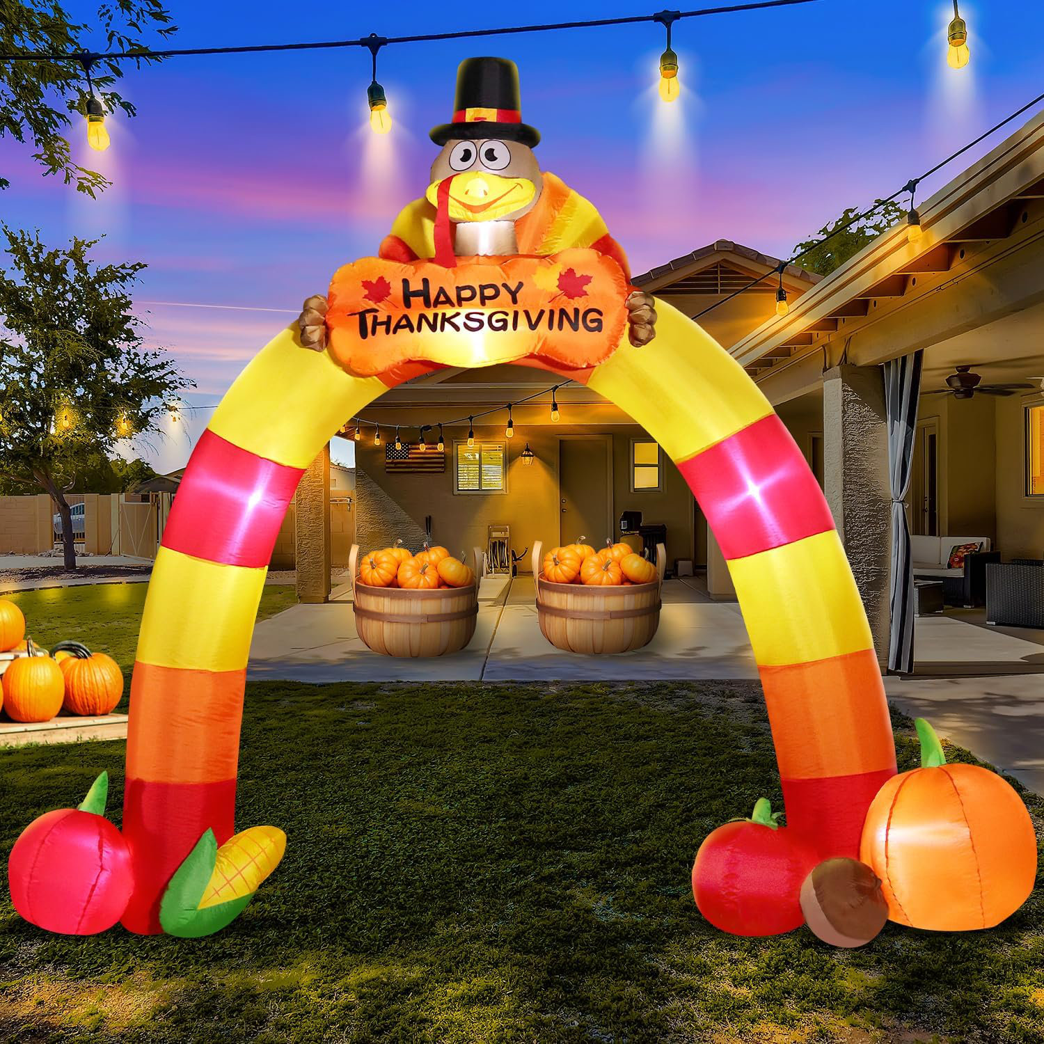 The Holiday Aisle® 10.8FT Long&8FT Tall Thanksgiving Inflatables ...