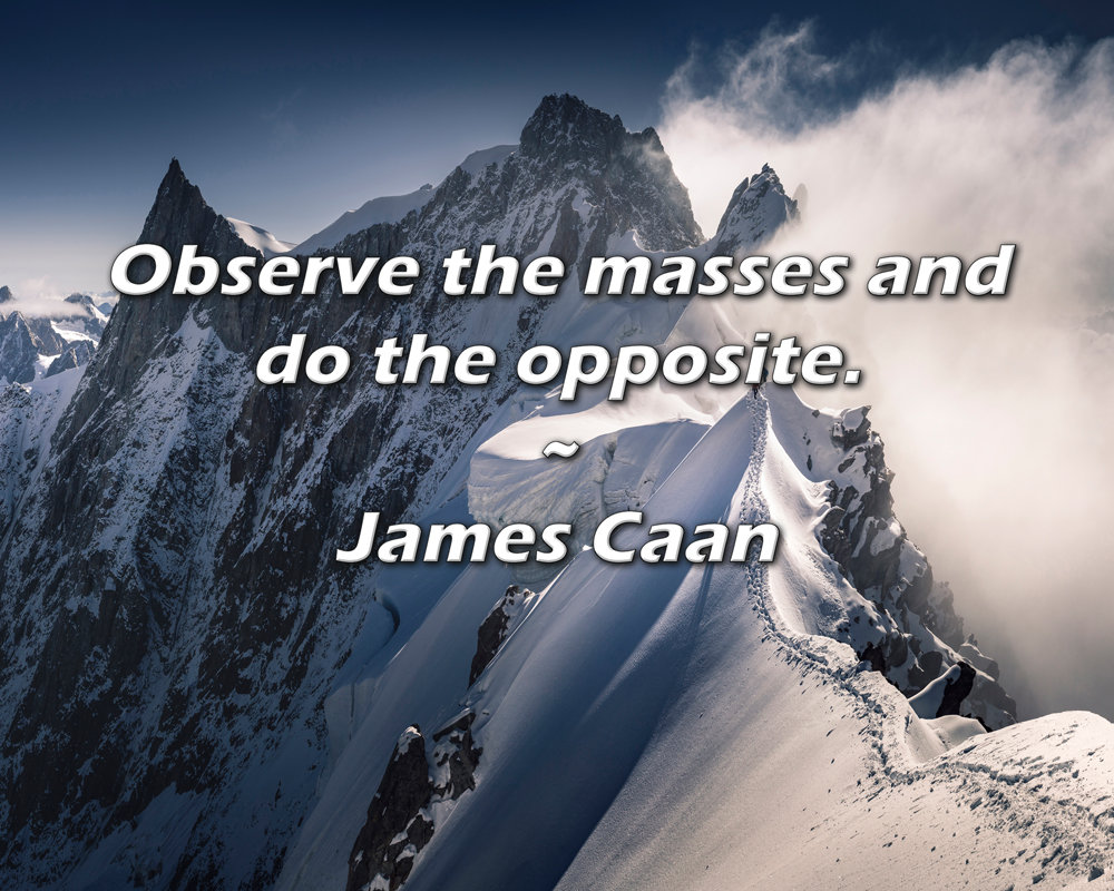 Trinx James Caan Quote: Observe the masses and do the opposite. | Wayfair