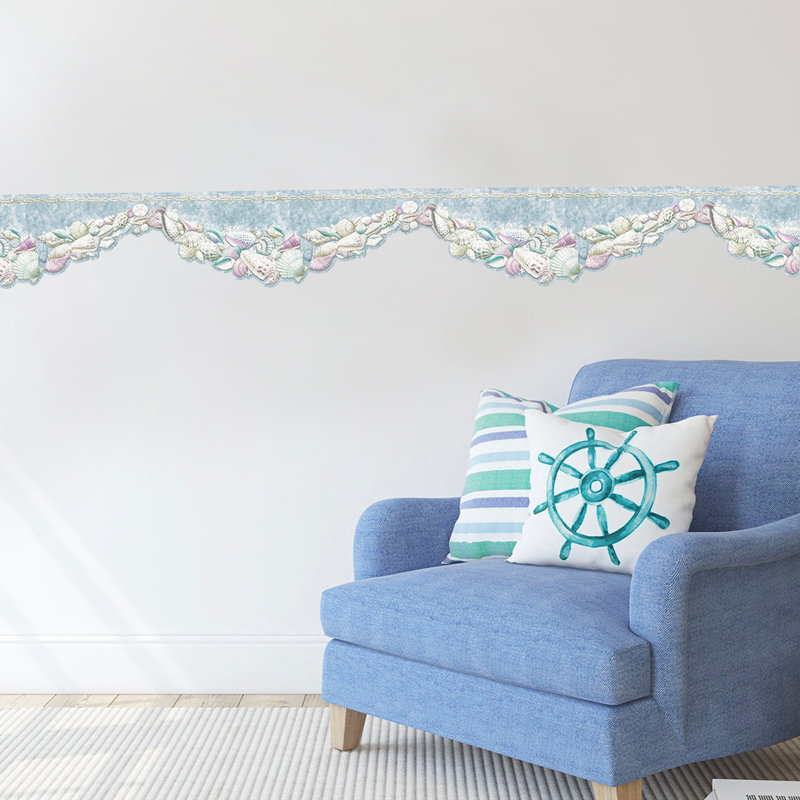 Dovecove Zachary Coastal Seashell Wallpaper Border | Wayfair