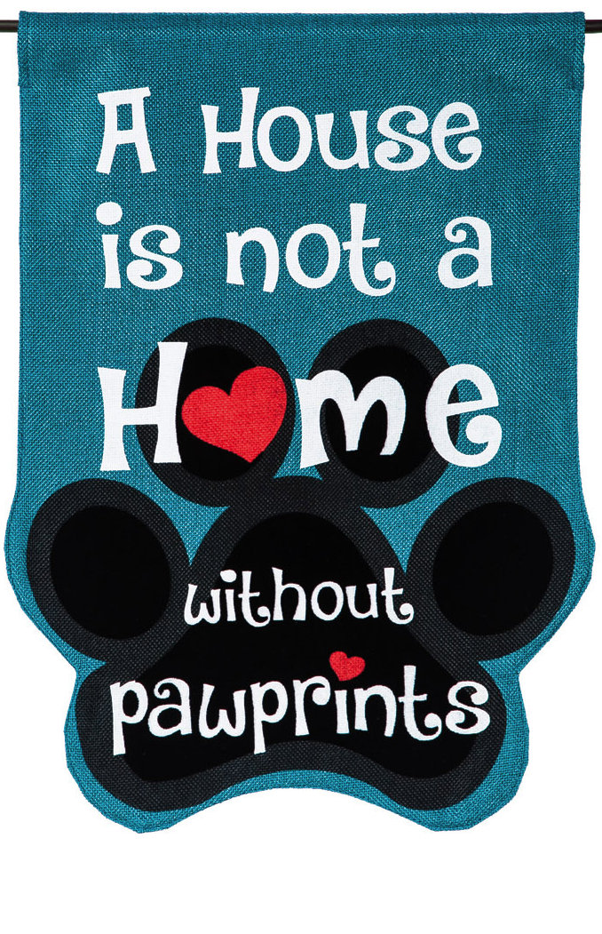 Latitude Run® Heiress Paw Prints 2-Sided Polyester 18 x 13 in. Garden ...