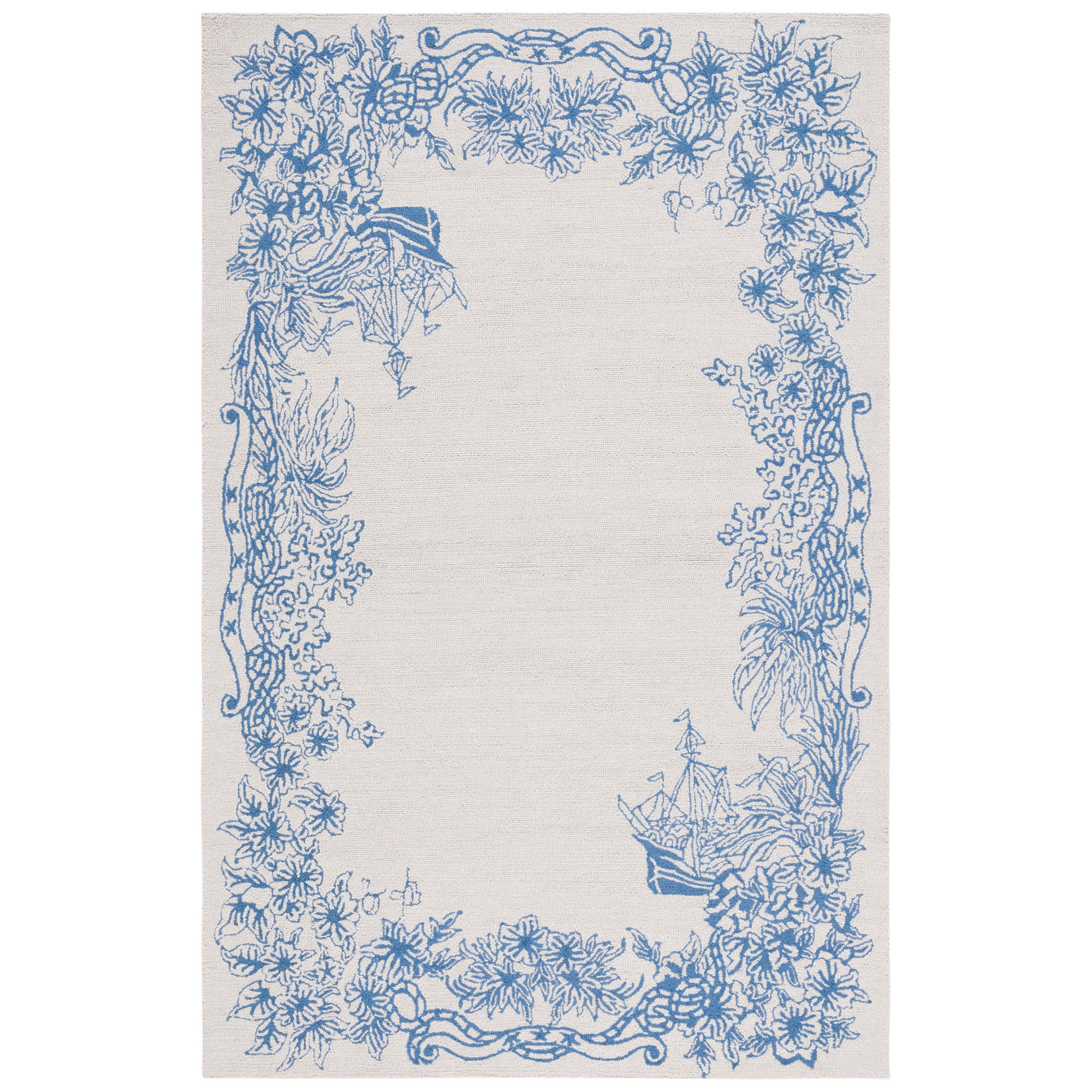 Alcott Hill® Chelsea Hand Tufted 85% Wool, 15% Cotton Floral Rug | Wayfair