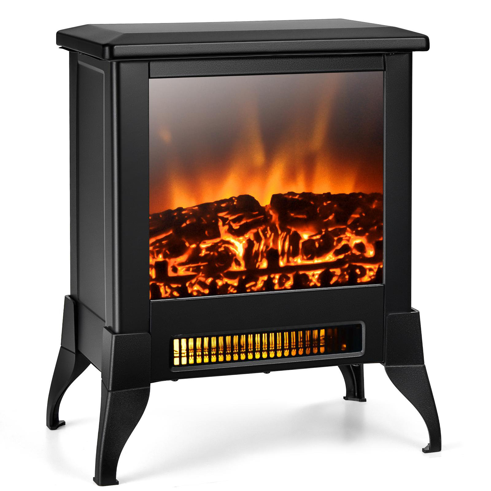 Winston Porter Electric Fireplace Heater Freestanding, 1400w Compact ...