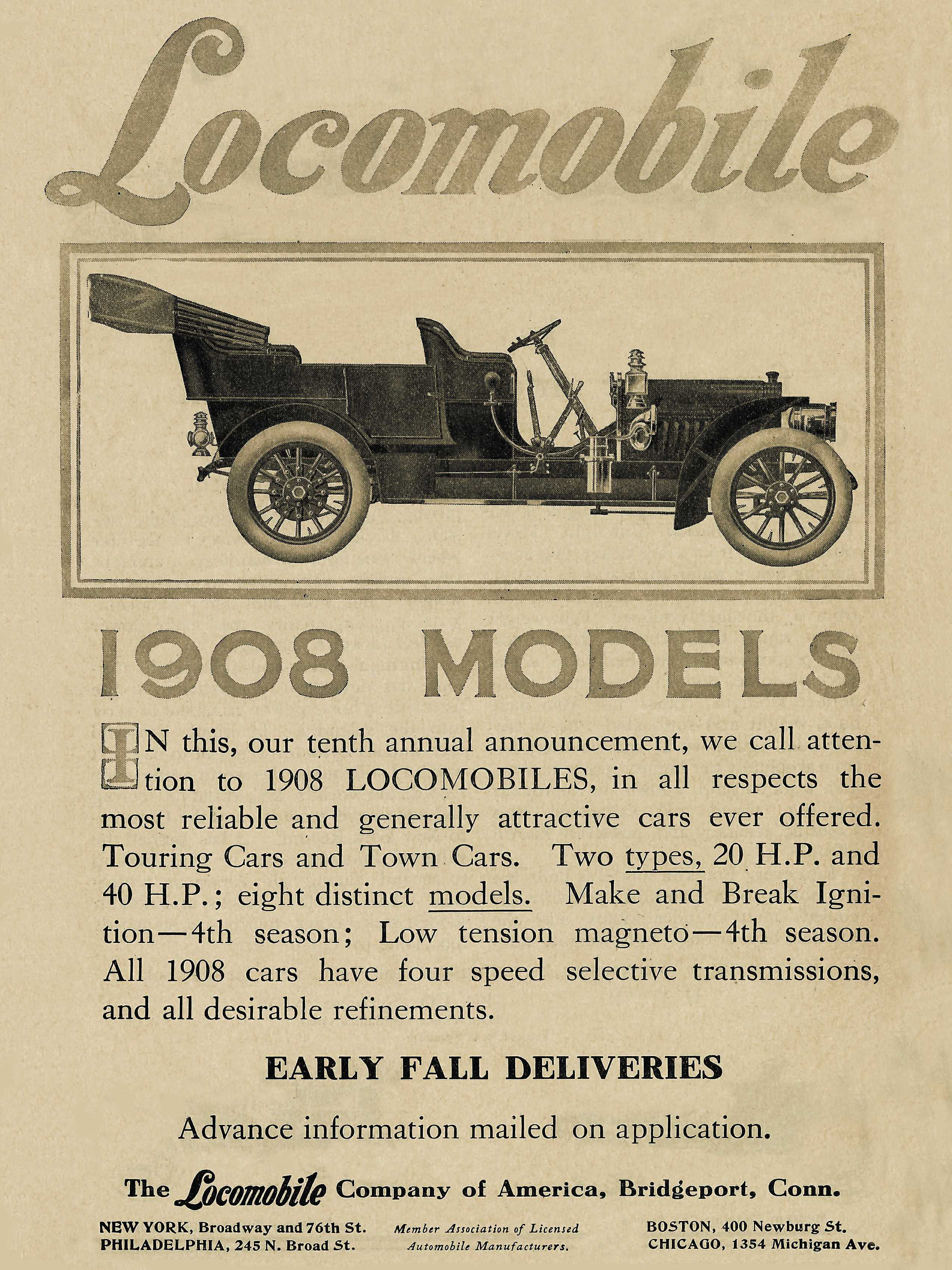 Trinx Locomobile Co 1908 Car Advertisement - Wrapped Canvas Print | Wayfair