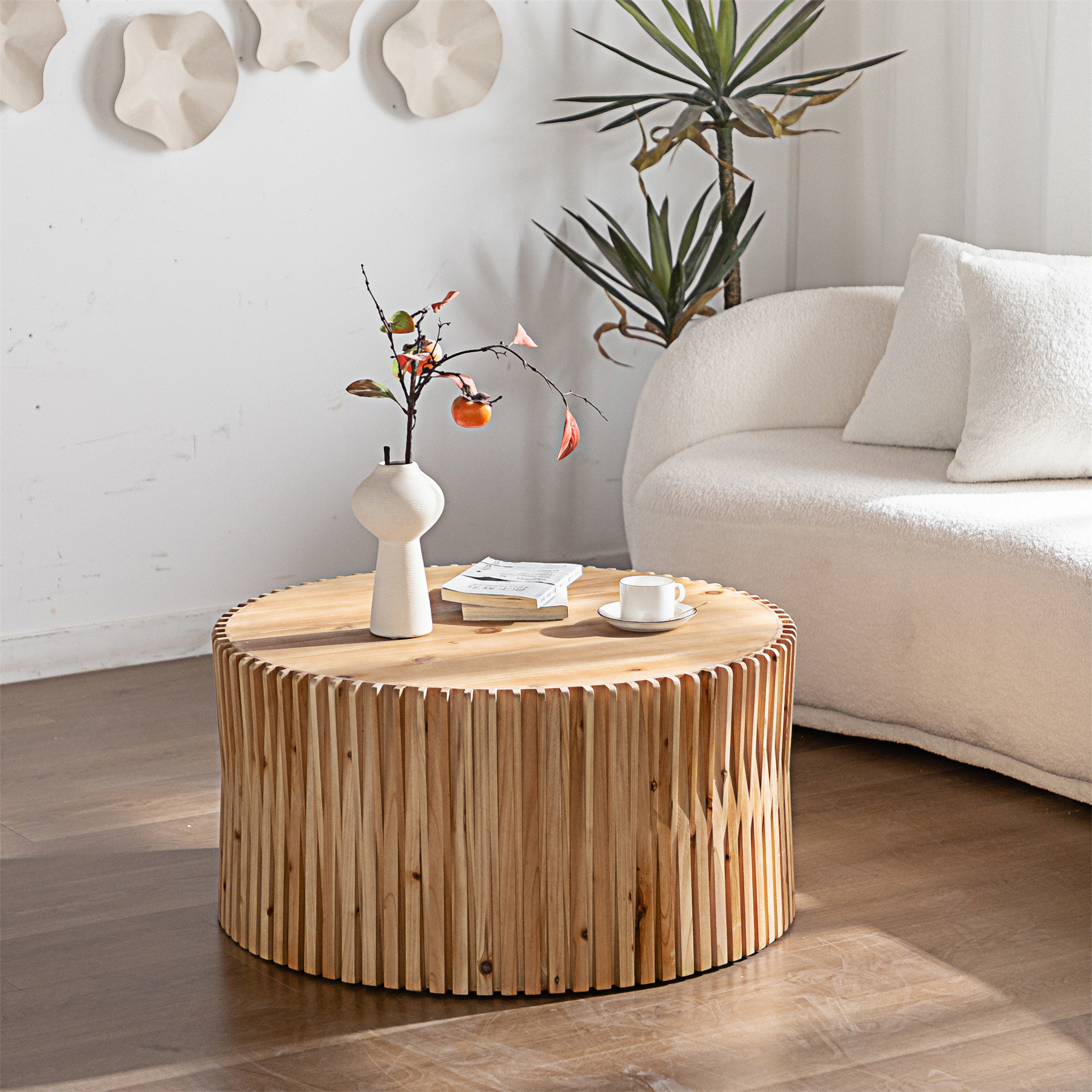 Loon Peak 31.5" Retro Fashion Style Cylindrical Coffee Table With ...