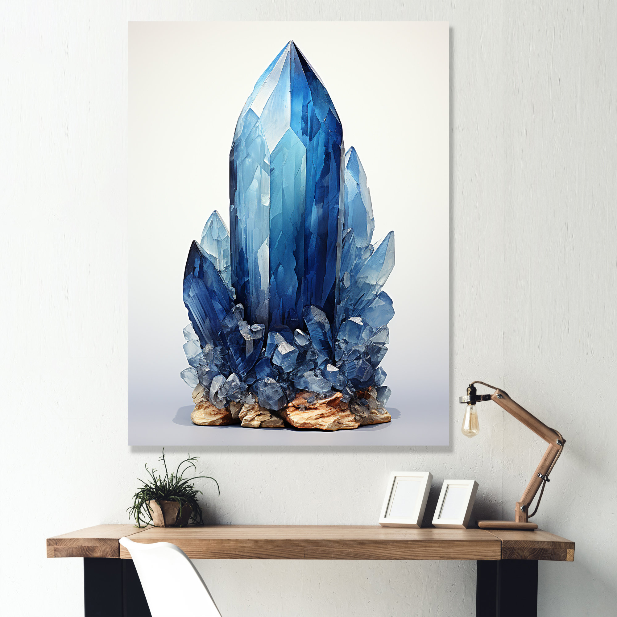 Design Art Blue Serenity Stone Minimalism I - Spiritual Stone Canvas ...