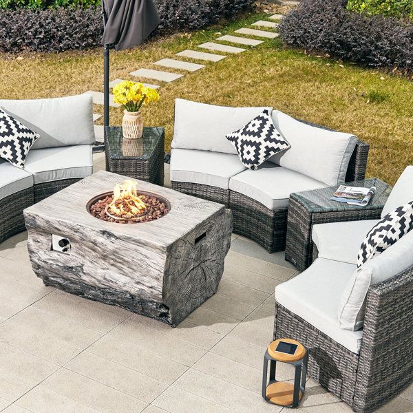 Latitude Run® Apphi 6 - Person Outdoor Steel Wicker Fire Pit ...