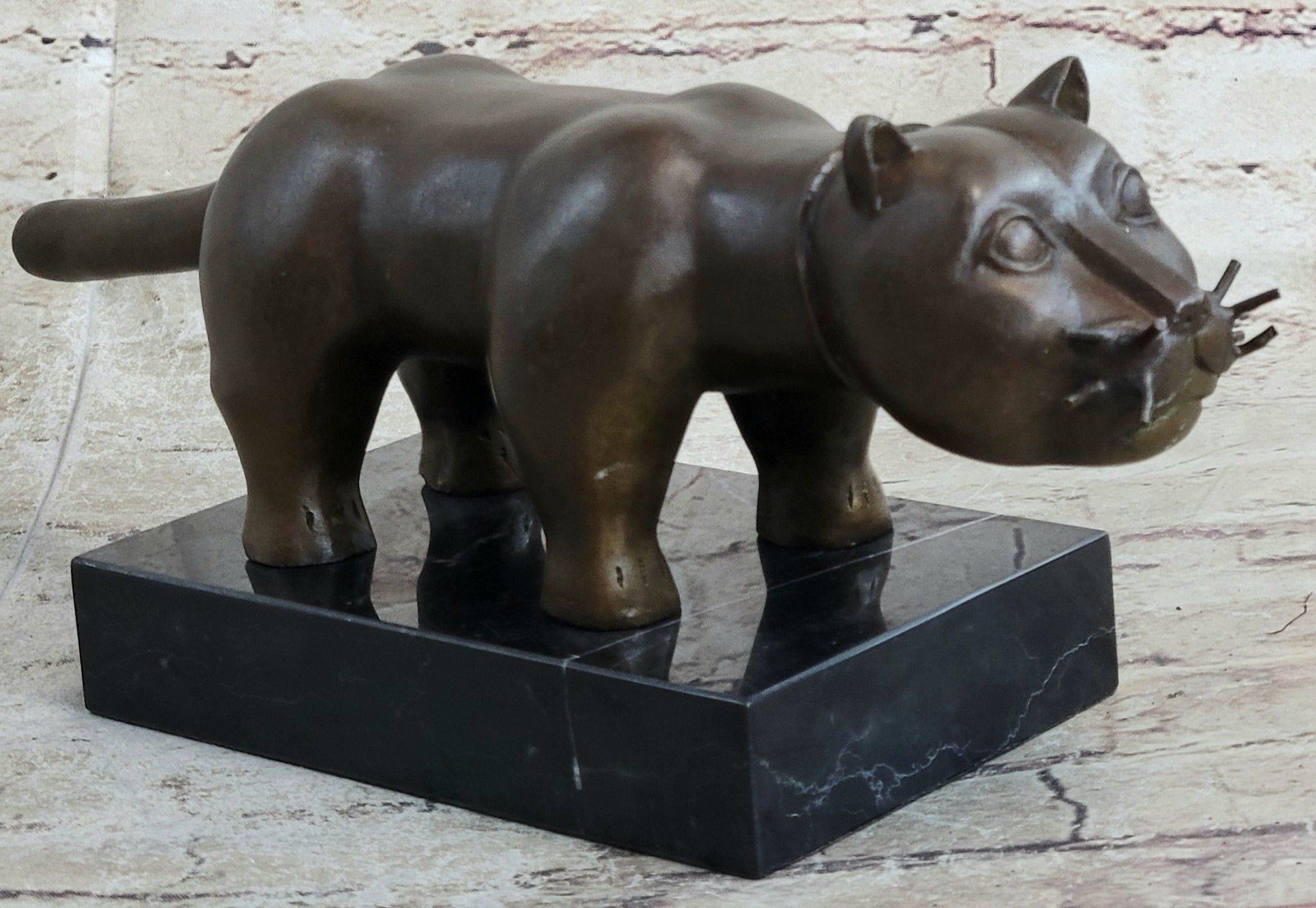 Red Barrel Studio Fernando Botero Cat Gato Bronze Statue Sculpture ...