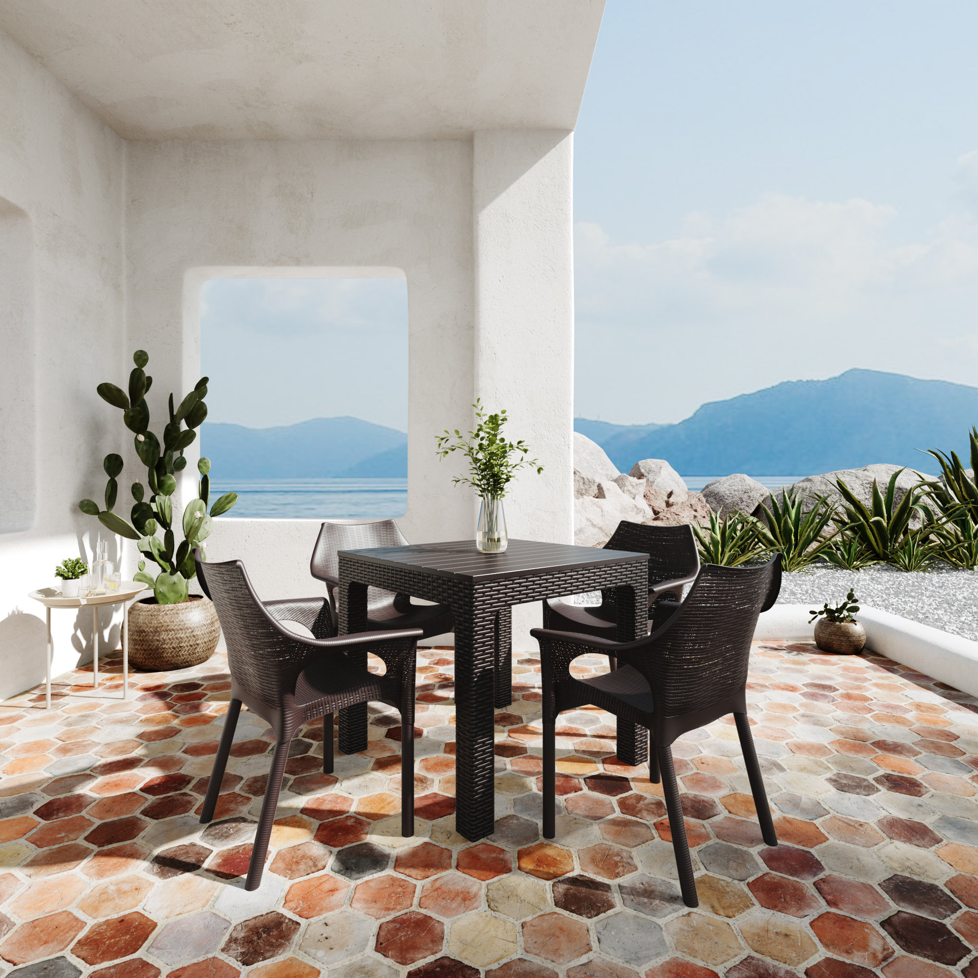 Latitude Run® Cambridge / Solora 4 - Person Square Outdoor Dining Set ...