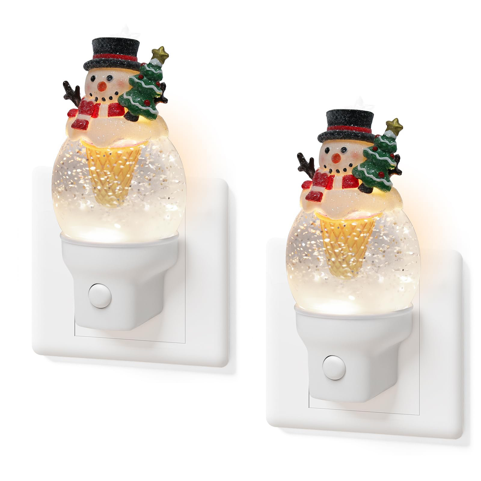 ZHENGYANGMAOYI Night Light Plug Into Wall Glitter Water Nightlight With ...