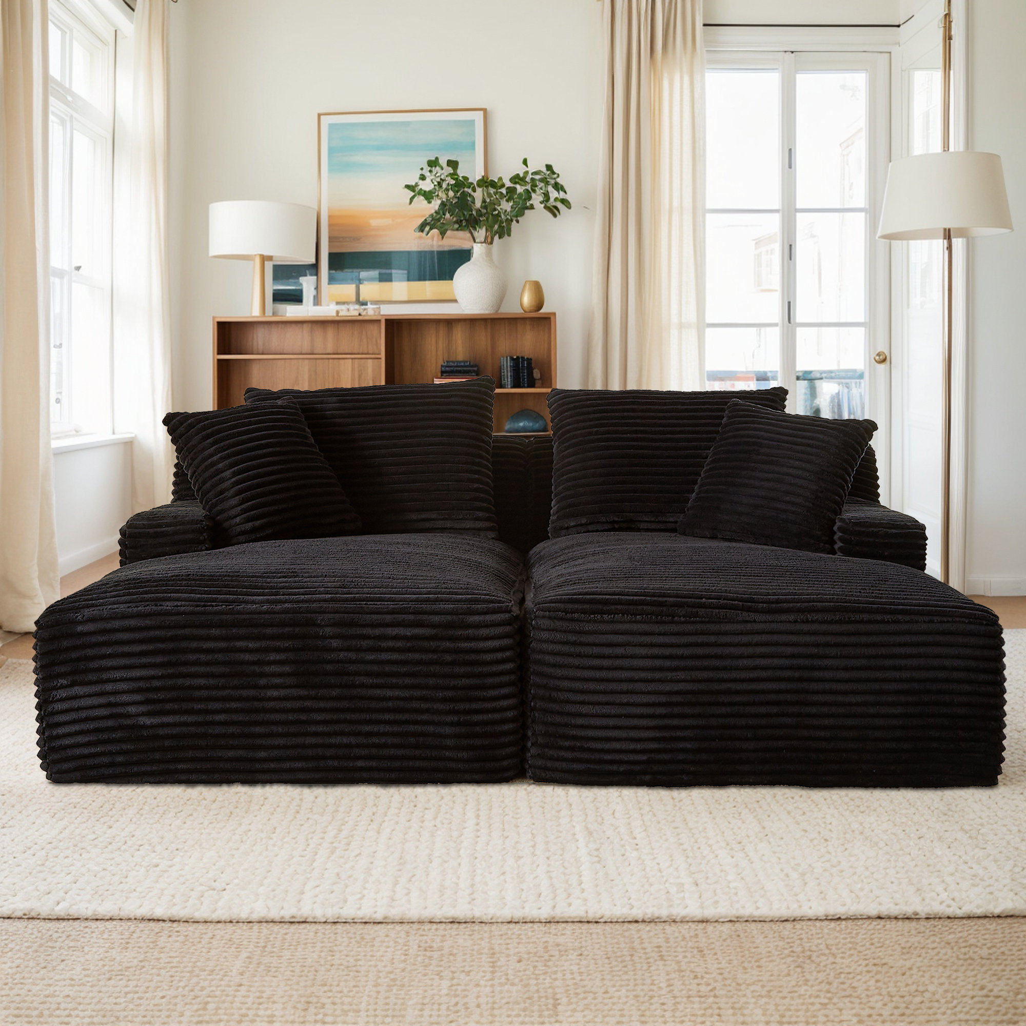 Mercer41 No Assembly Required Upholstery Sleeper Sofa Bed, 2 - Piece ...