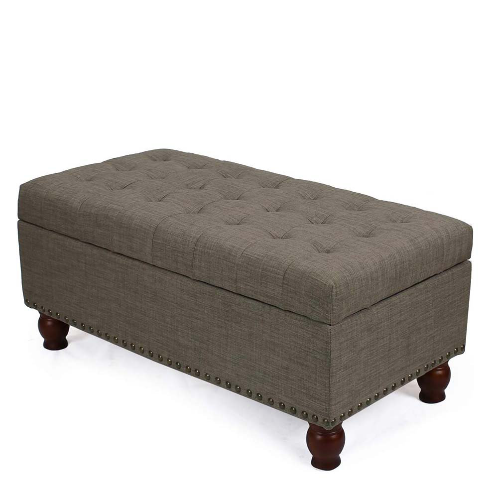 Canora Grey Rectangular Fabric Bench Tufted Lift Top Footrest, 40 ...