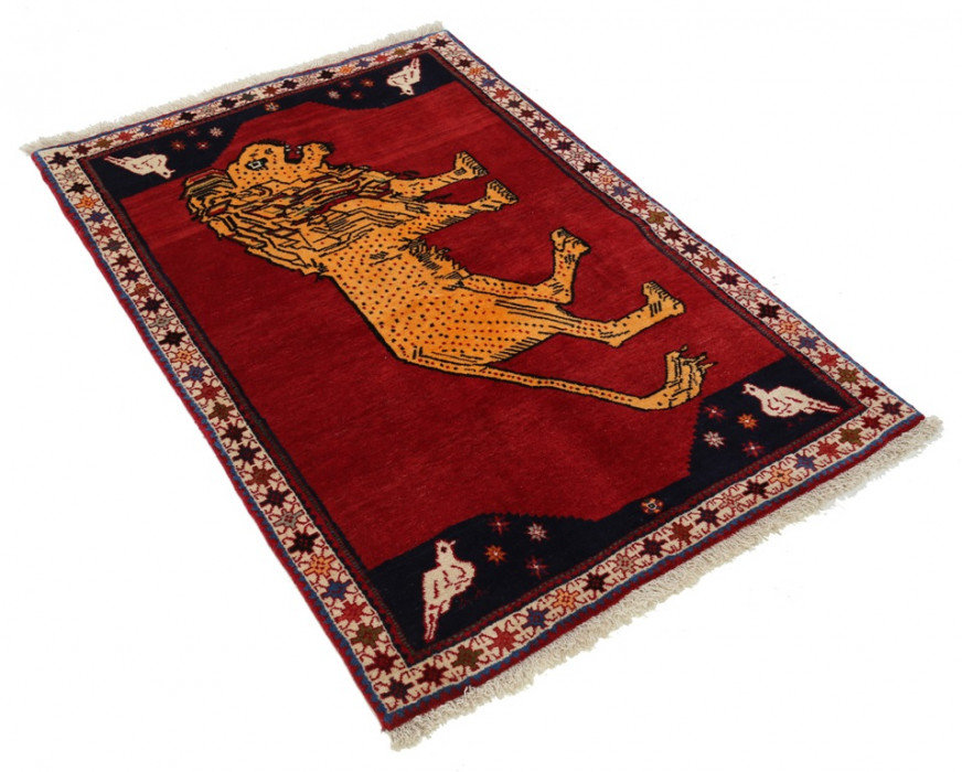 Bloomsbury Market Animal Pictorial lion Shiraz Persian Hand Knotted ...