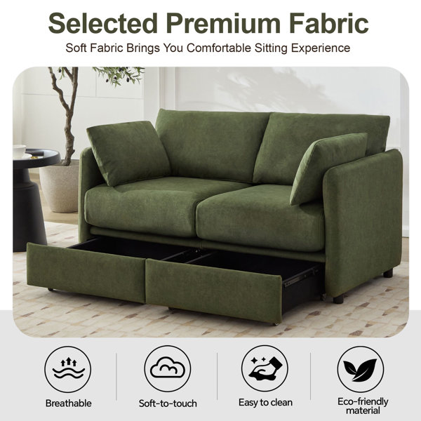 Ebern Designs Sofa with Underseat Drawers & Reviews - Wayfair Canada