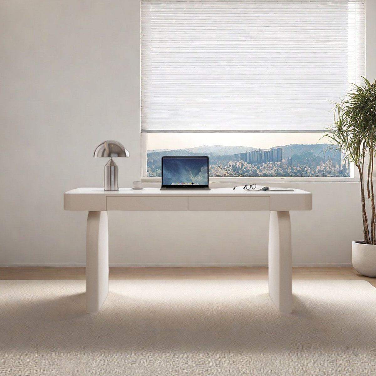 Hokku Designs Cream desk household writing desk simple office | Wayfair