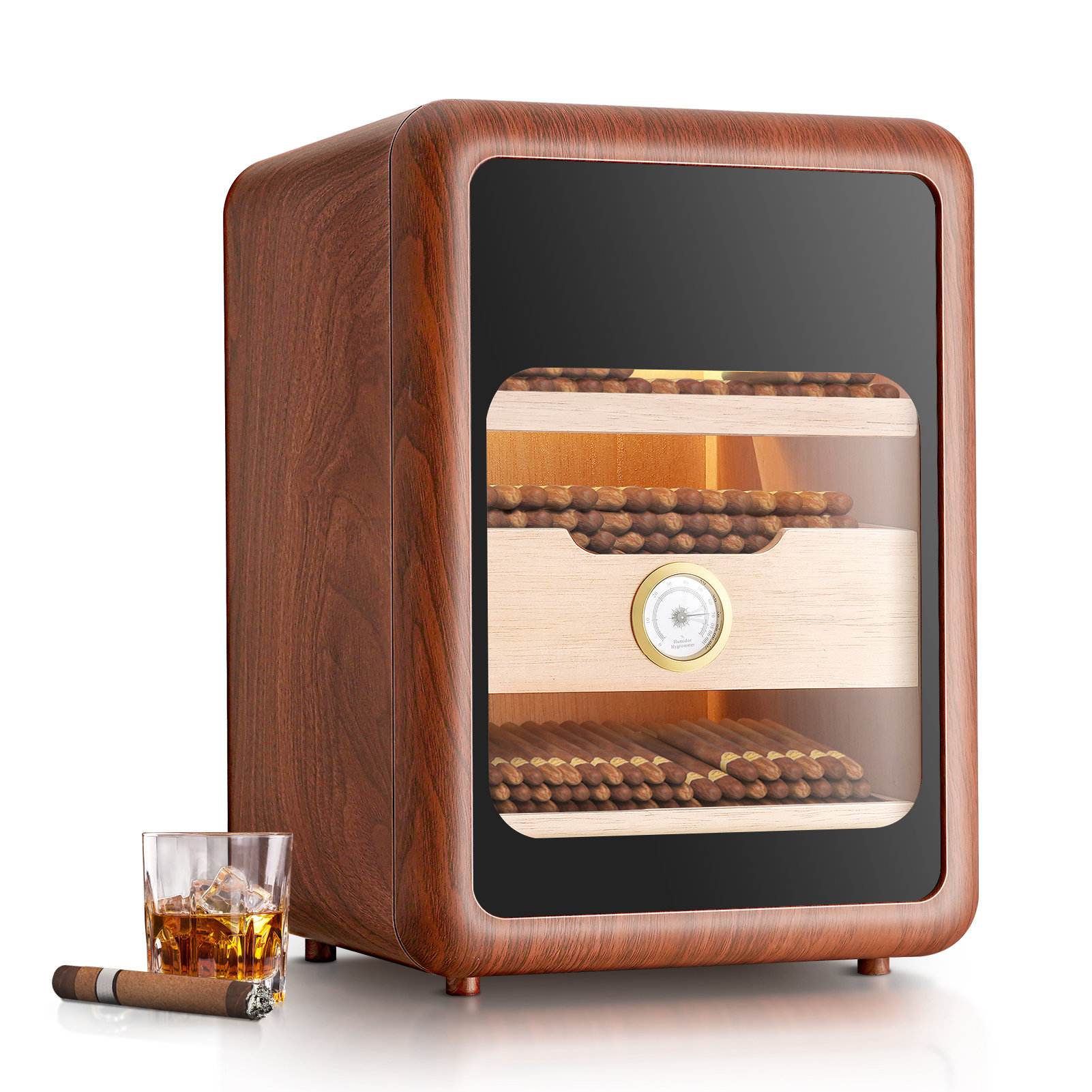 Latitude Run® 200-Cigar Humidor Cabinet With Digital Hygrometer ...