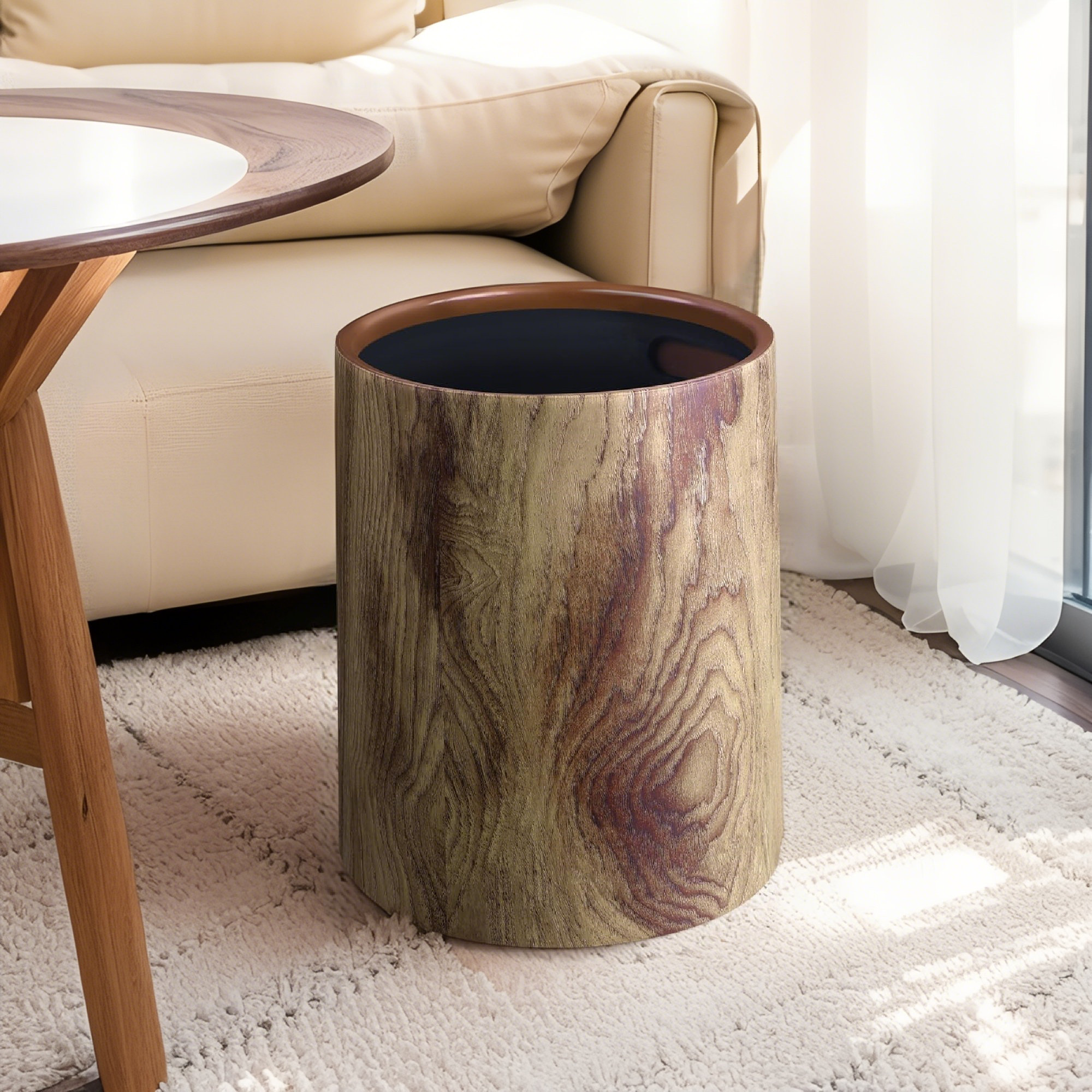 INTEGATOIC LLC Vintage-Inspired Plastic Trash Bin With Reinforced Inner ...