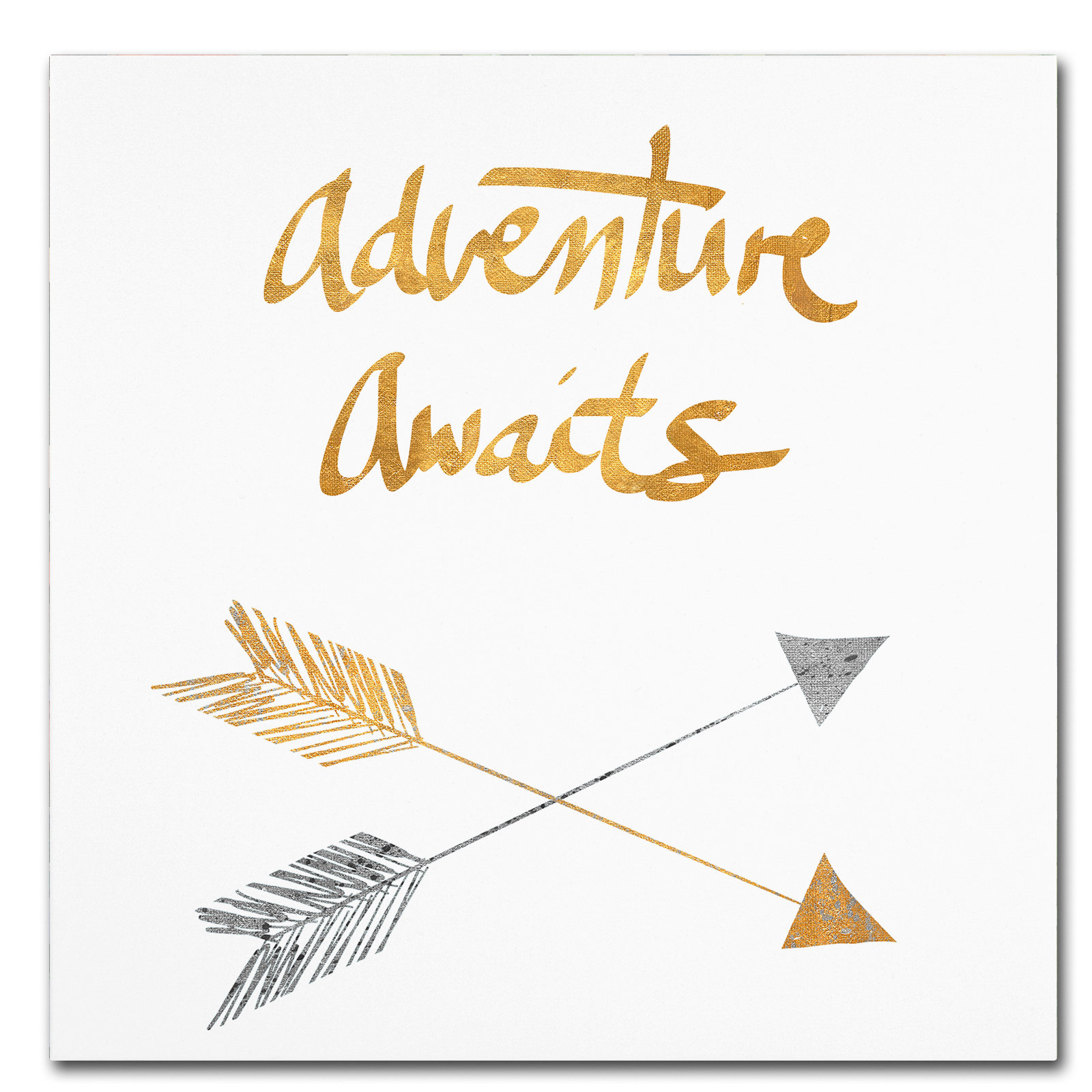 East Urban Home 'Adventure Arrows' Textual Art Print on Wrapped Canvas ...