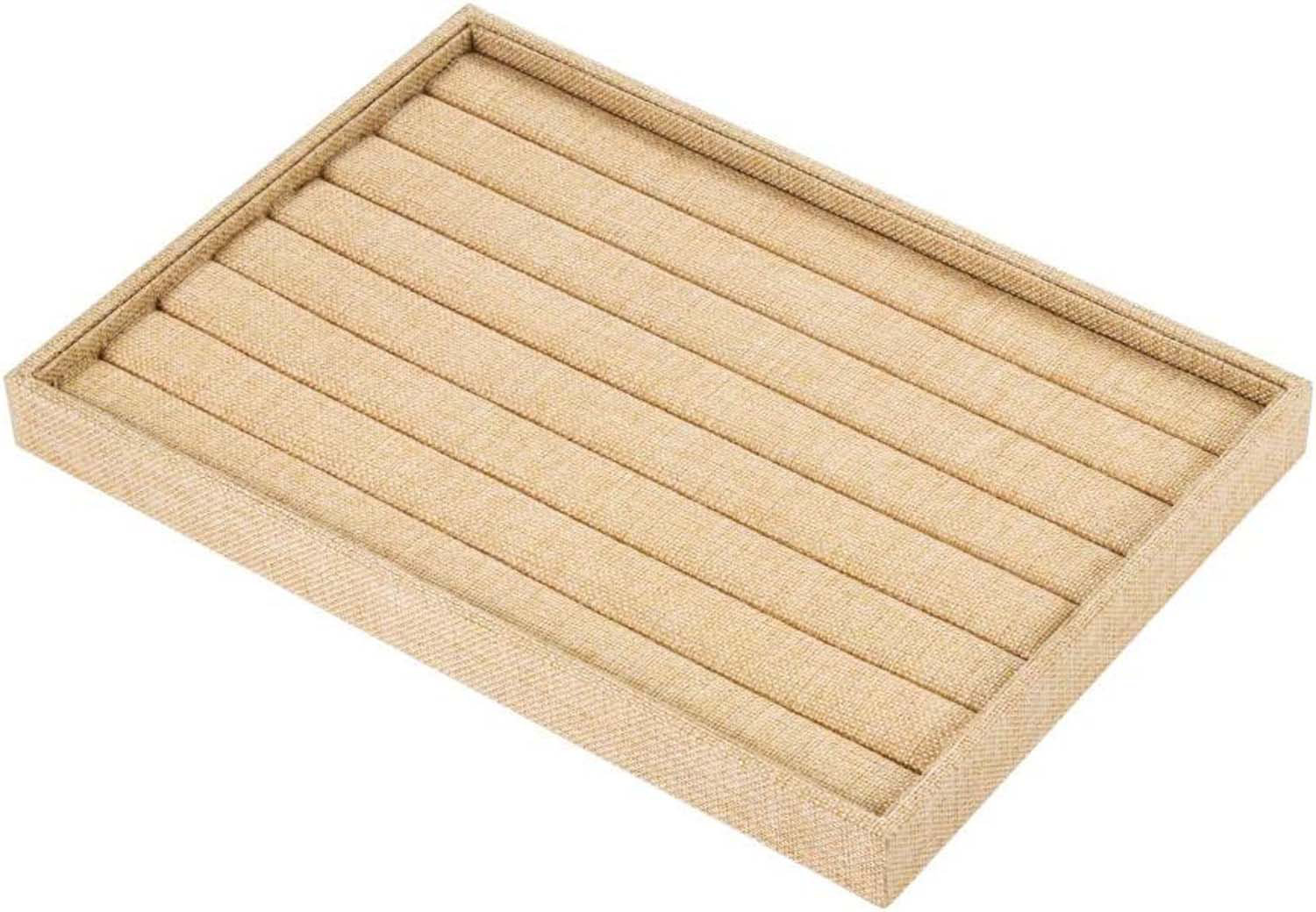 Mercer41 Sackcloth Stackable 7 Slots Ring Earring Tray Showcase Display ...