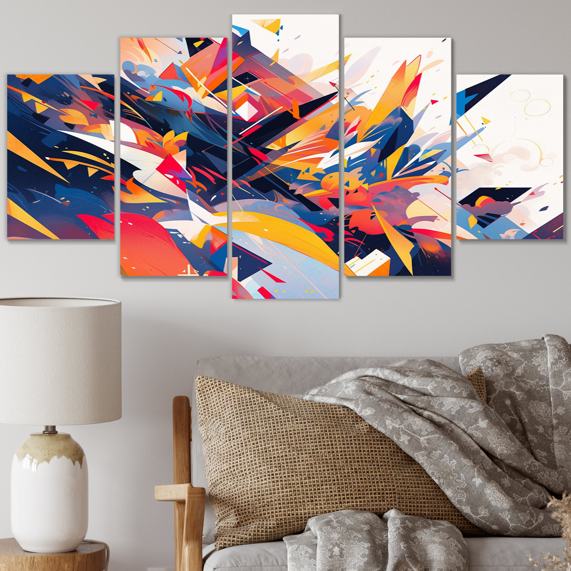 Wrought Studio™ Vibrant Collage On Metal 5 Pieces Print | Wayfair