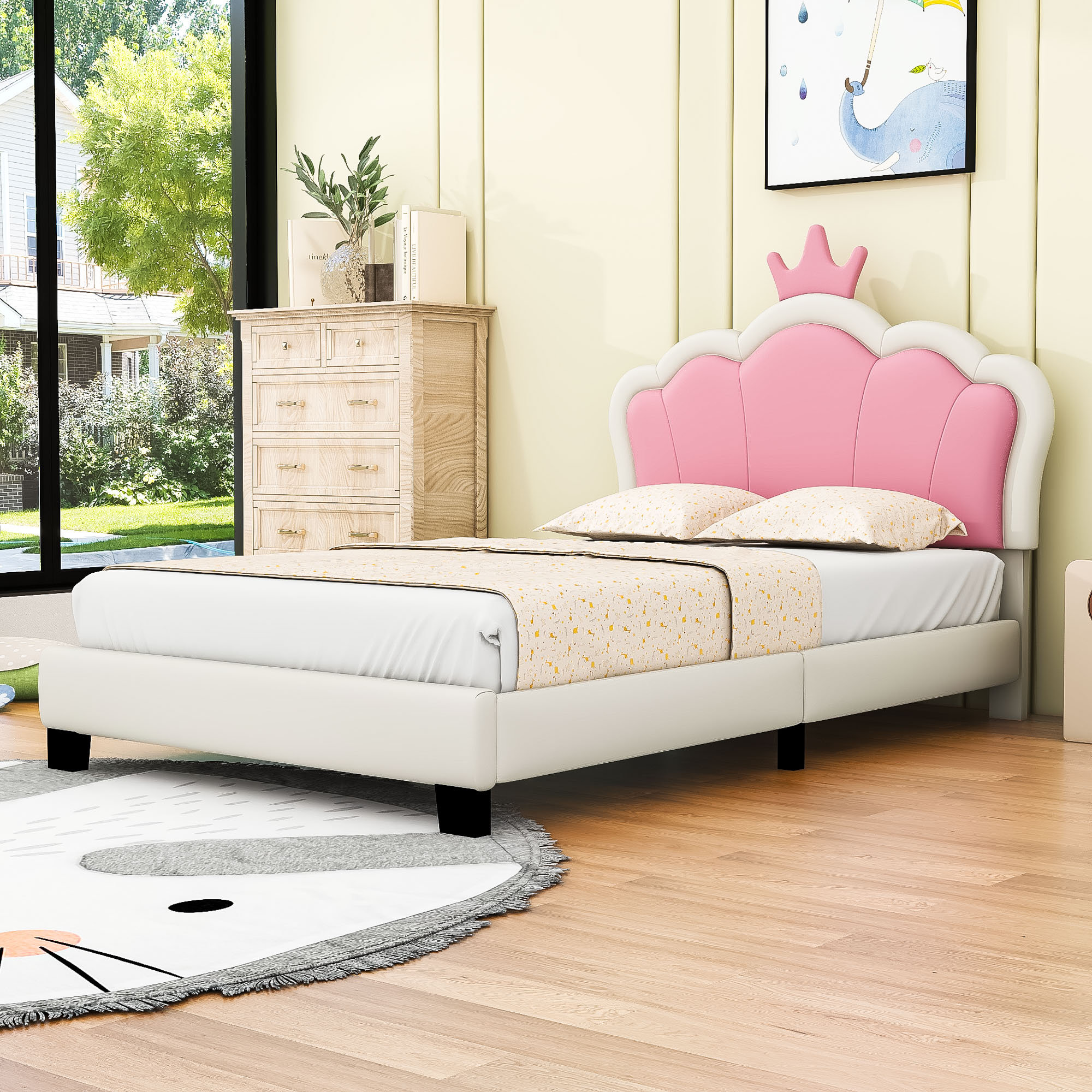 Trinx Johntae Vegan Leather Platform Bed | Wayfair