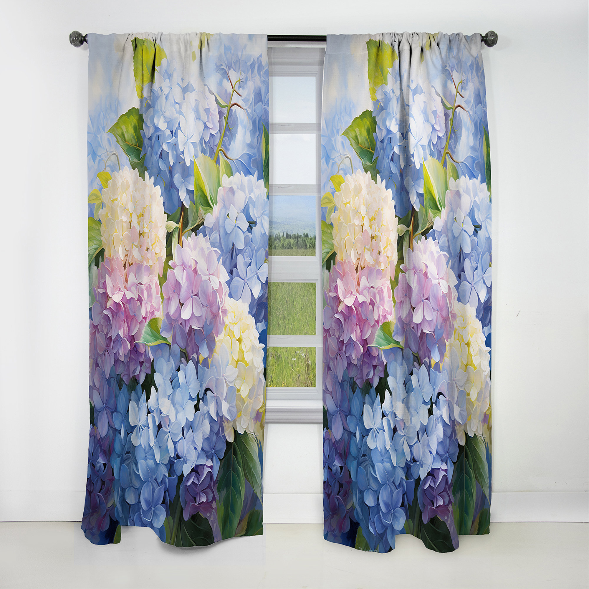 Design Art Blue Purple Hydrangea Eternal Blooms I - Hydrangea Floral ...