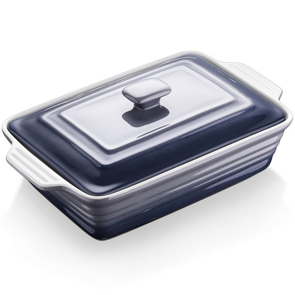 LOVECASA4.5L Stoneware Rectangular Casserole with Lid & Reviews ...