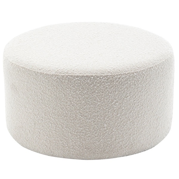 Wade Logan® Brichelle 24'' Wide Modern Round Upholstered Ottoman ...