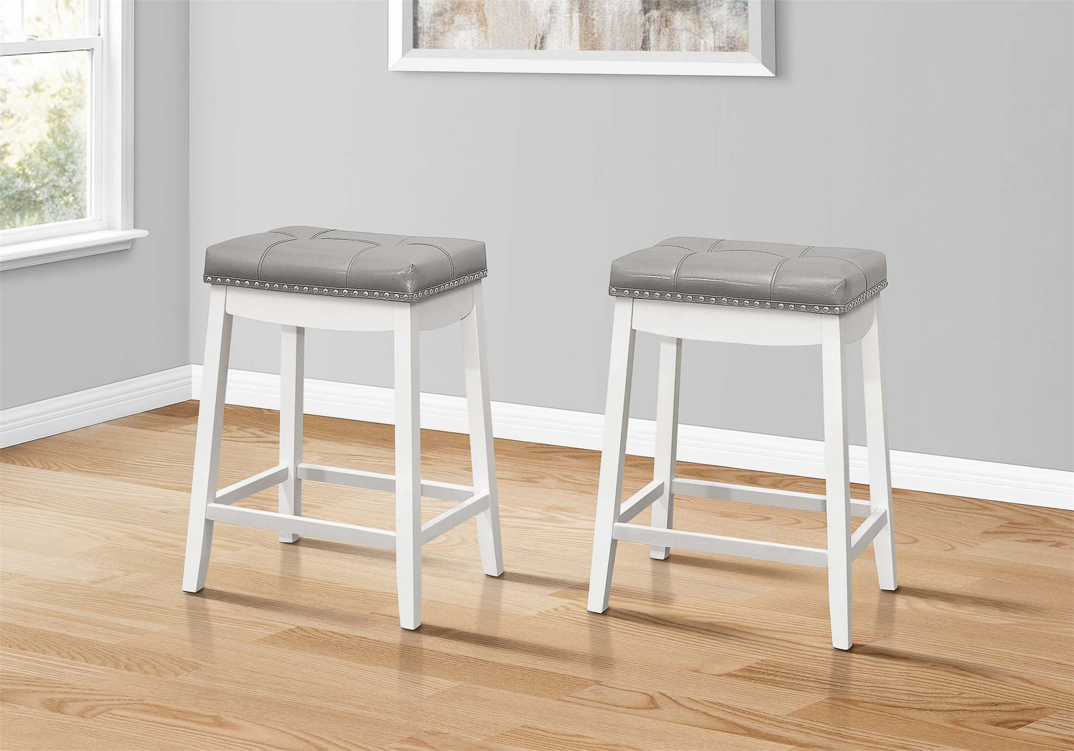 Ophelia & Co. Bar Stool, Set Of 2, Counter Height, Saddle Seat, Kitchen ...