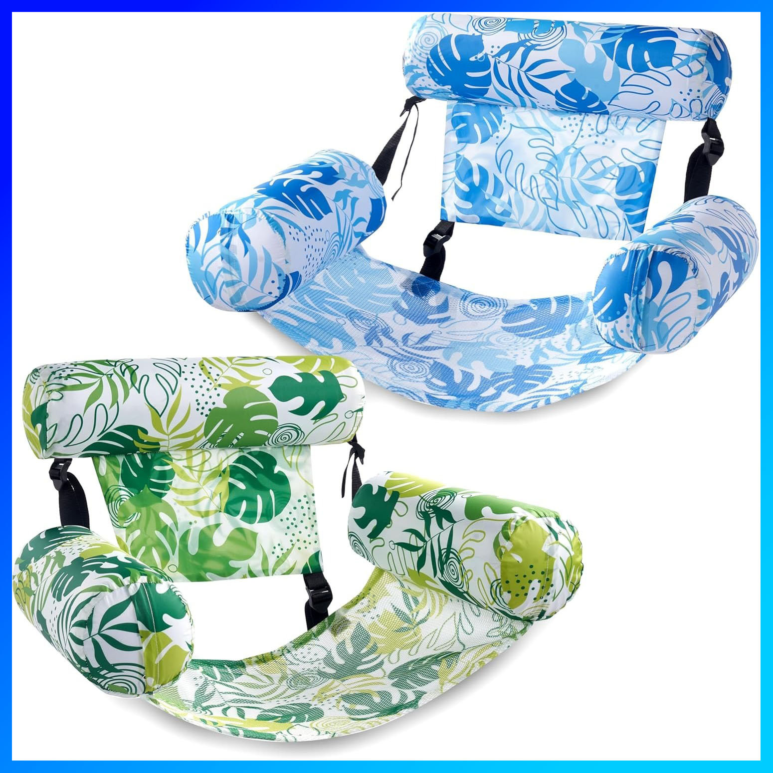 ABIXOL 2-Pack Inflatable Pool Floats For Adults – Heavy Duty Floating ...