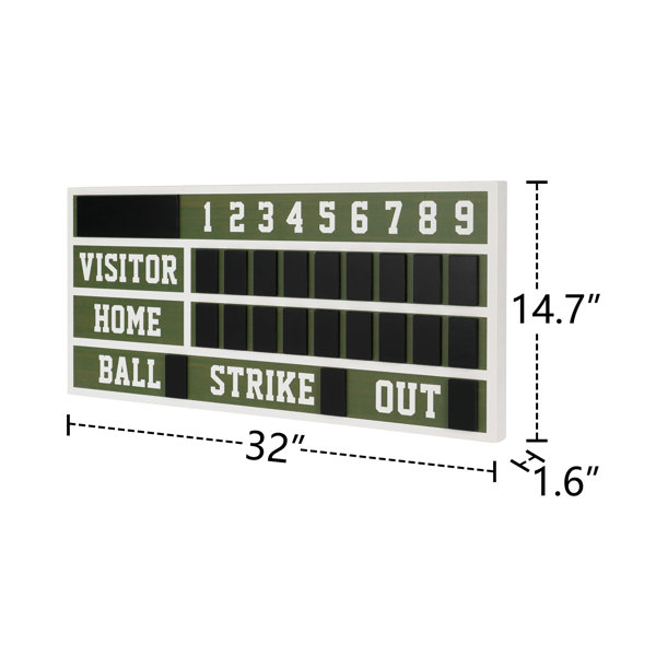 Trinx Baseball Scoreboard Sign Wood Wall Decor | Wayfair