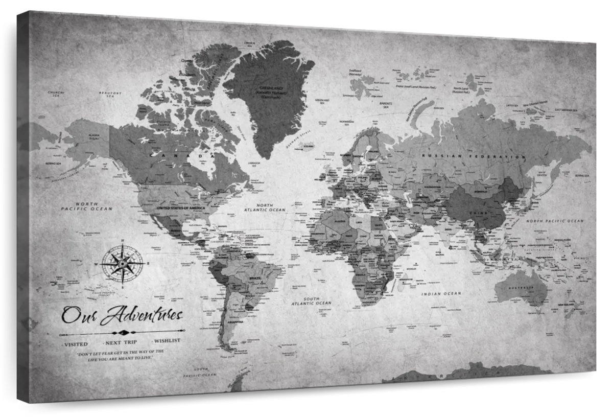 Alcott Hill Our Adventures World Push Pin Map IV - Wayfair Canada