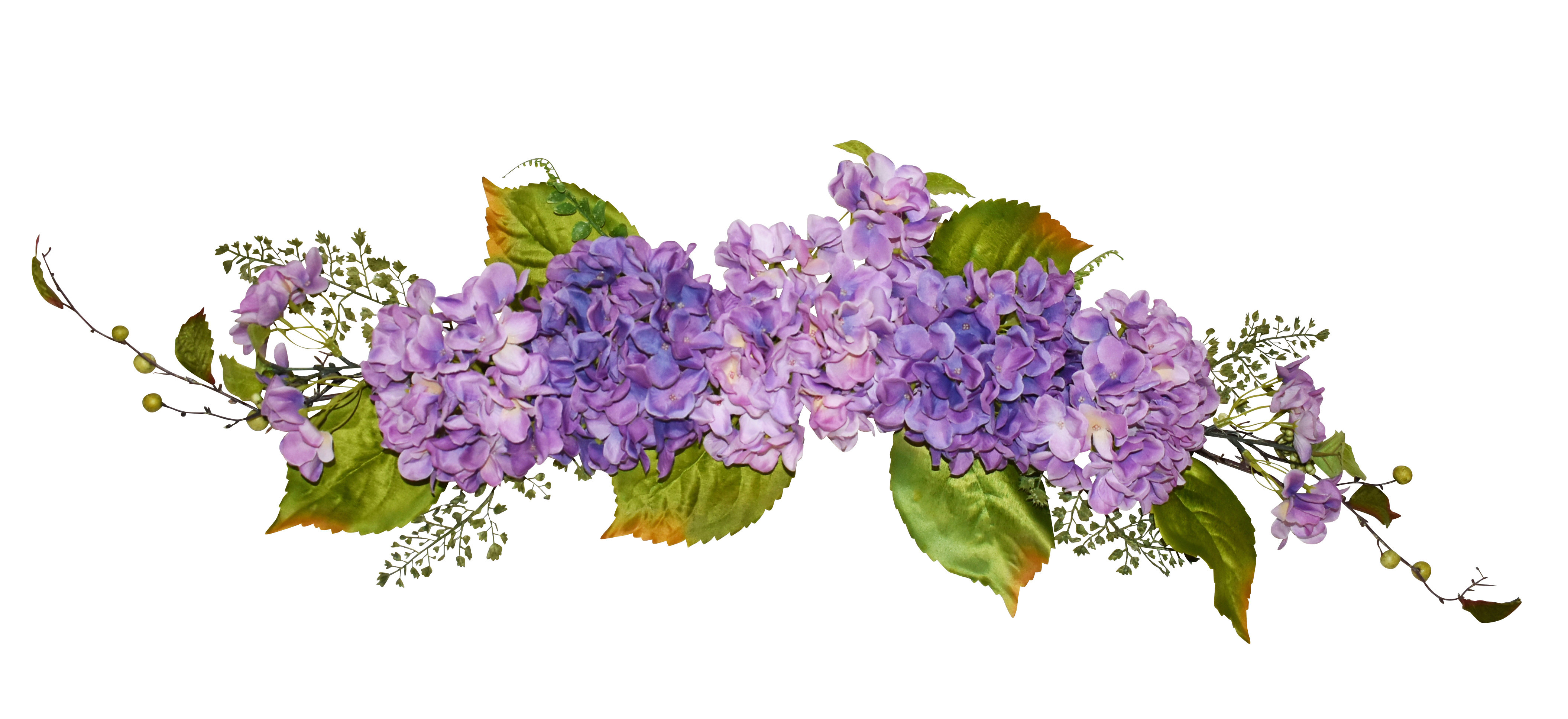 Primrue 30" Lavender Hydrangea Fern Swag | Wayfair