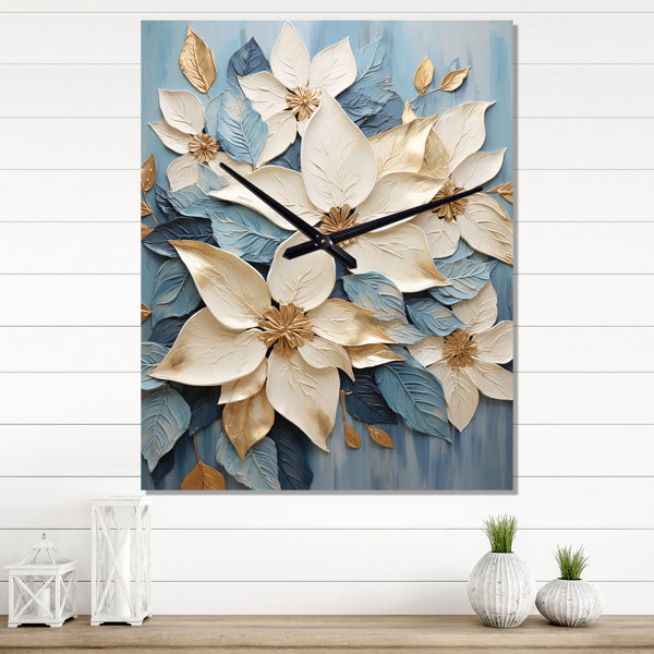 East Urban Home Jayleigh - Poinsettias Very Wall Clocks | Wayfair