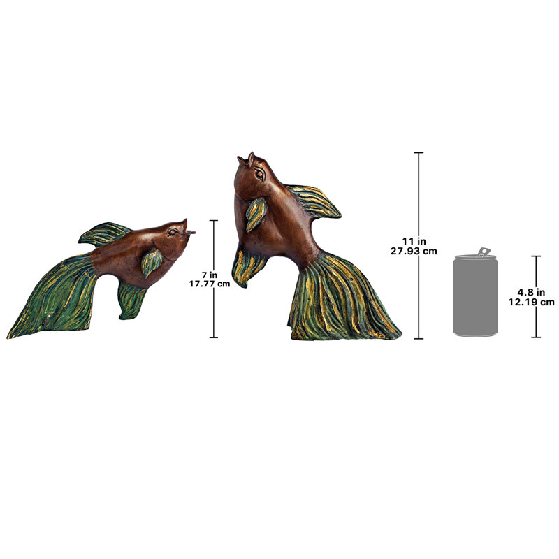 Design Toscano 2-Piece Metal Betta Fish Spitters | Wayfair