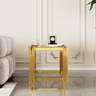 Mercer41 Luxury Double Layer Tempered Glass End Table With Gold ...