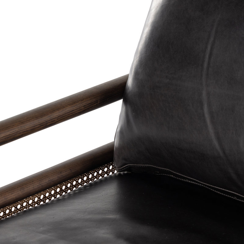 Bayou Breeze Alianah 27.5" W Genuine Leather Armchair | Wayfair
