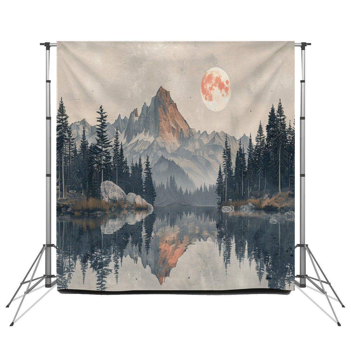 VisionDecor Moonlit Landscape Backdrop Nature Large Tranquil Scenery ...