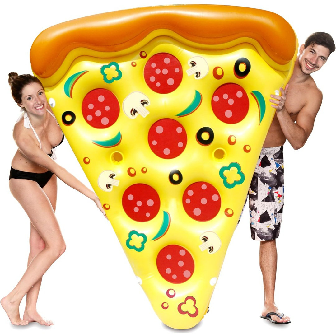 DESIGN SHOP BY SHELL Giant Inflatable Pizza Slice Pool Float, Fun Pool Floaties, Swim Party Toy ...