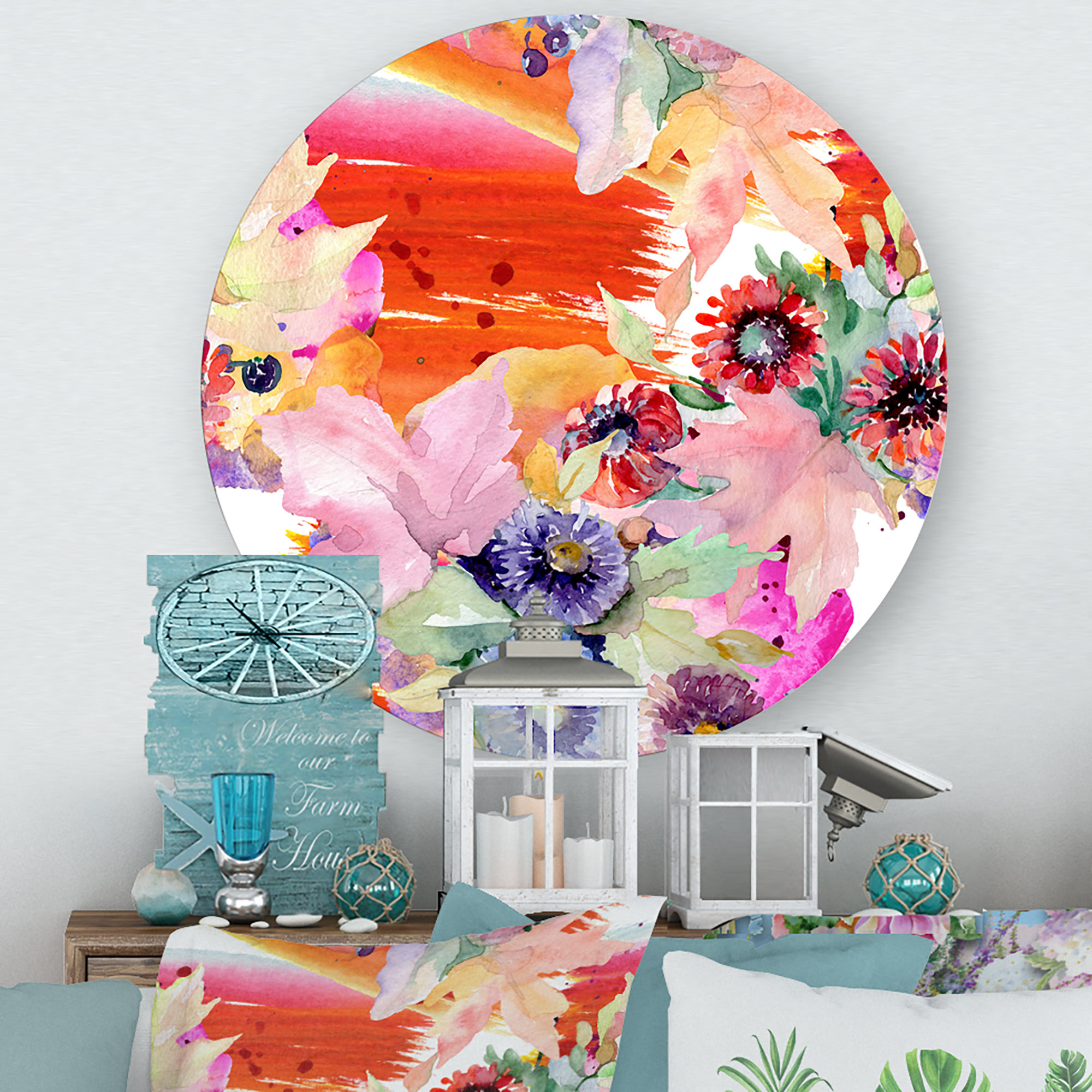 East Urban Home Vibrant Wild Spring Leaves And Wildflowers VII - Modern ...