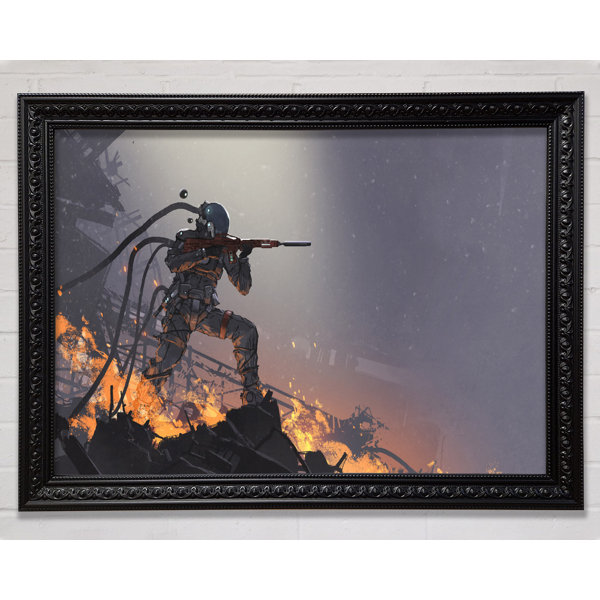 Ebern Designs The Fiery Gunman - Single Picture Frame Art Prints ...
